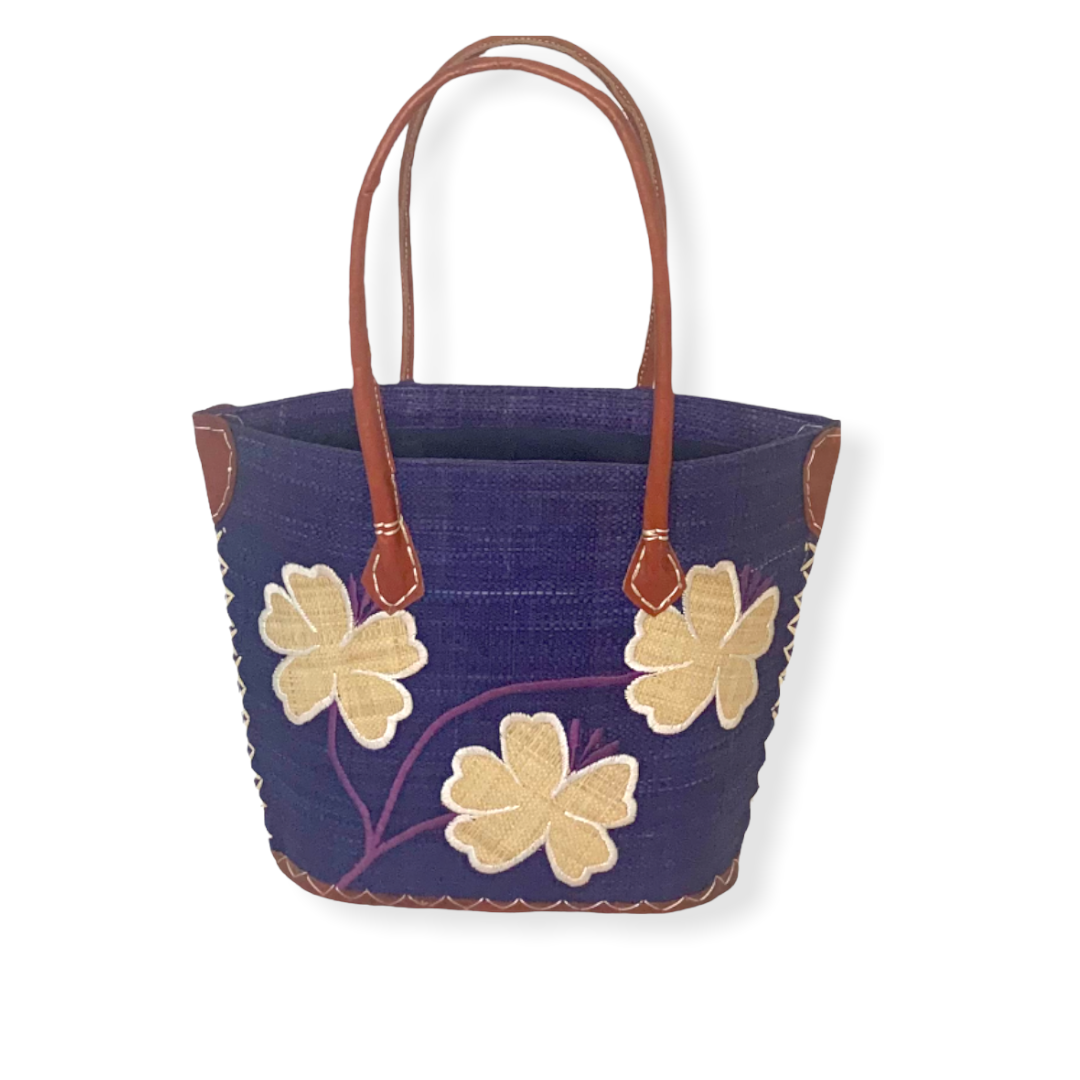 Rina Flower Vine (Blue/ Tan ) – Akua’s Boutique